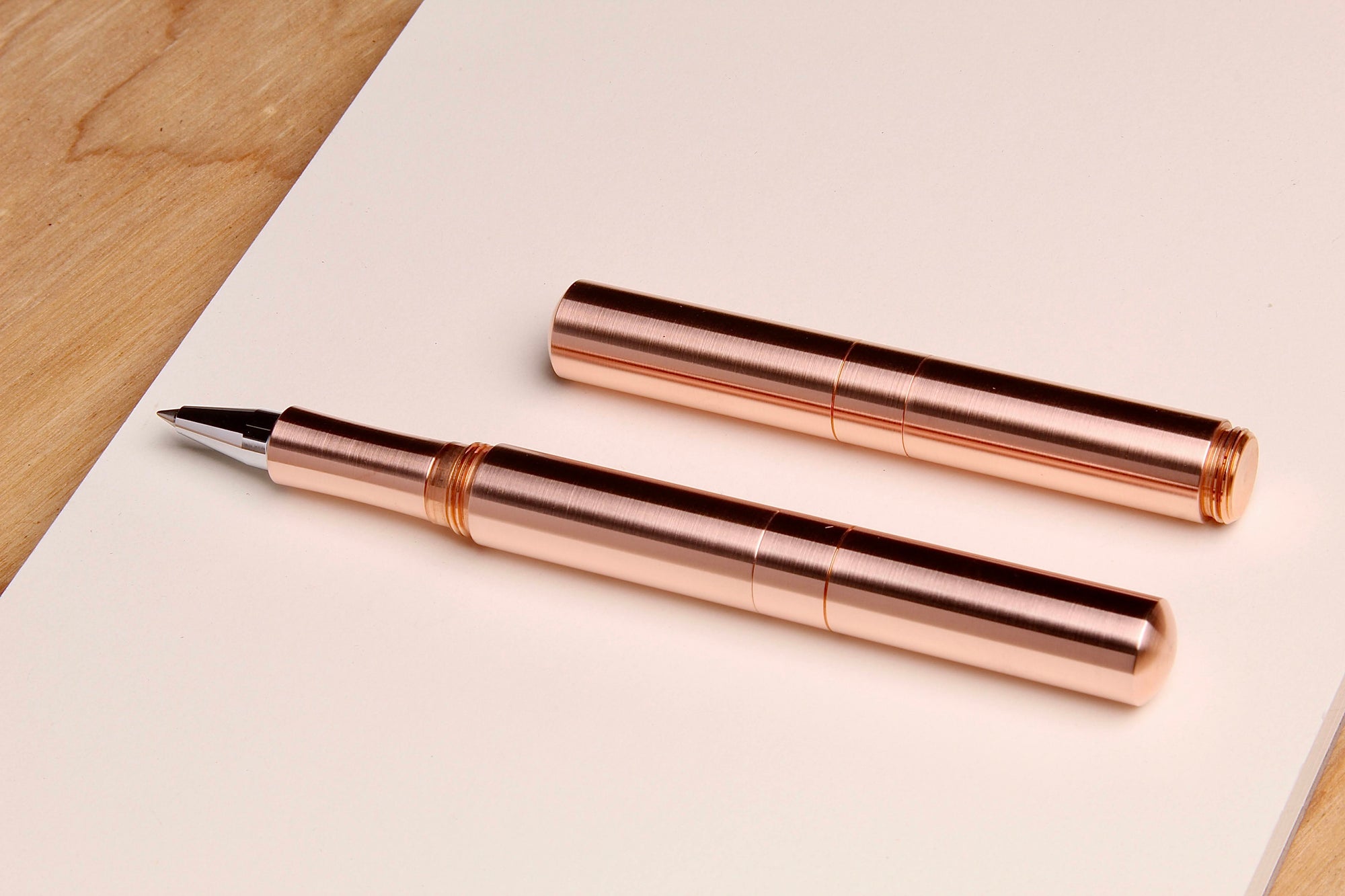 Solid Copper and Faceted Copper "Pocket Six" Fountain Pen | Schon DSGN